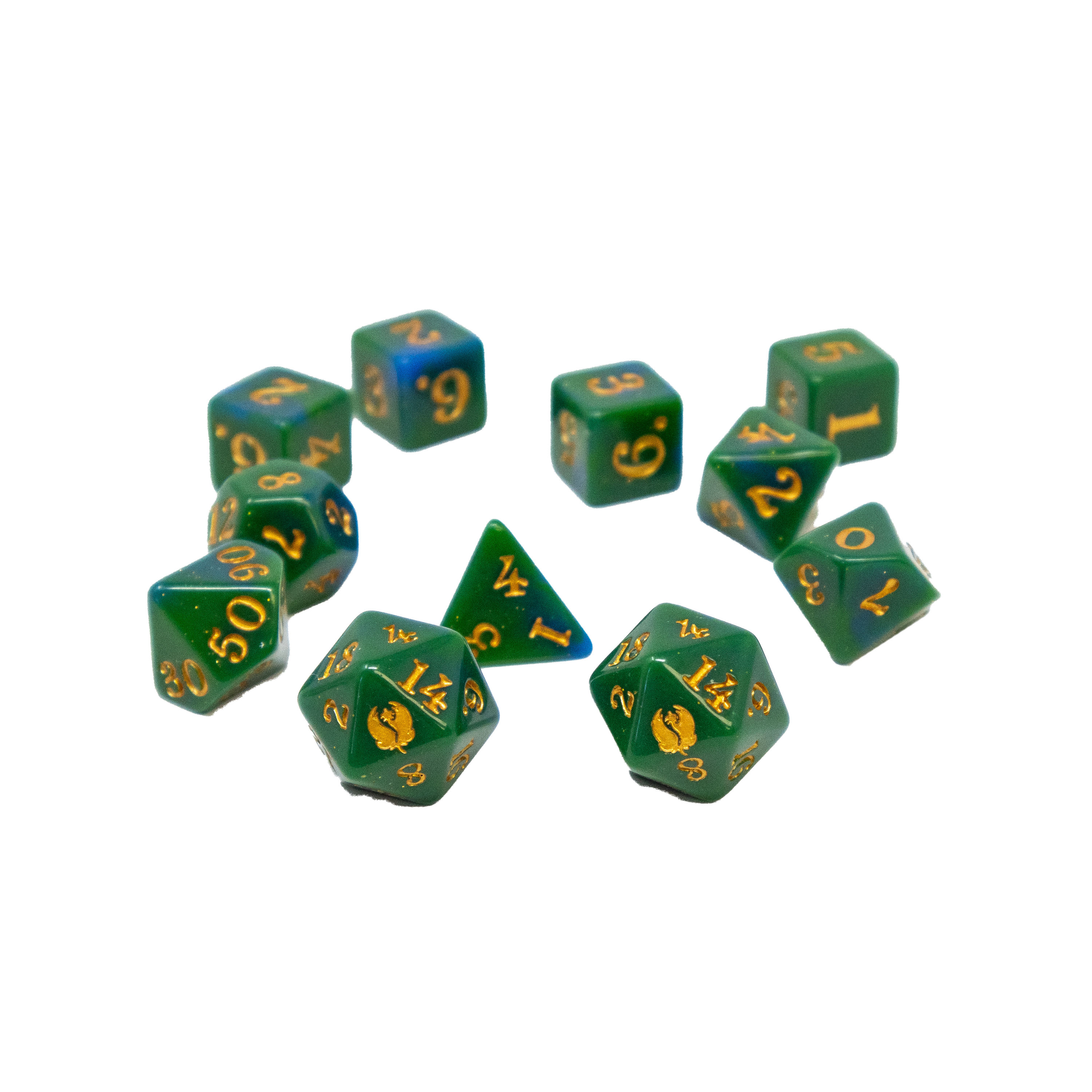 The Field Guide to Floral Dragons: Leaf Green RPG Dice Set – Hit Point ...