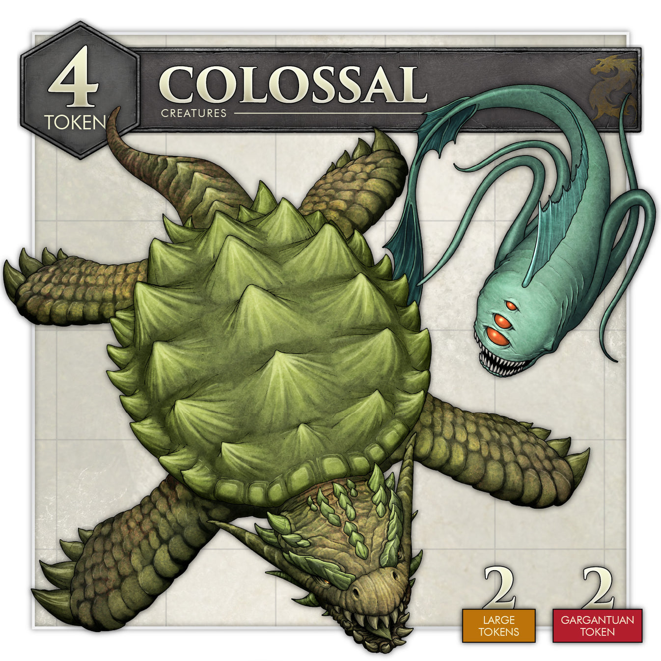 Splattered Ink Games RPG Essential Tokens - The Colossal Monsters Set ...