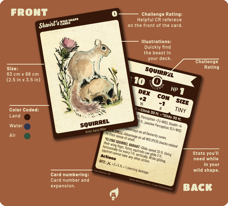Skiwrl's Wild Shape Cards - Core – Hit Point Press